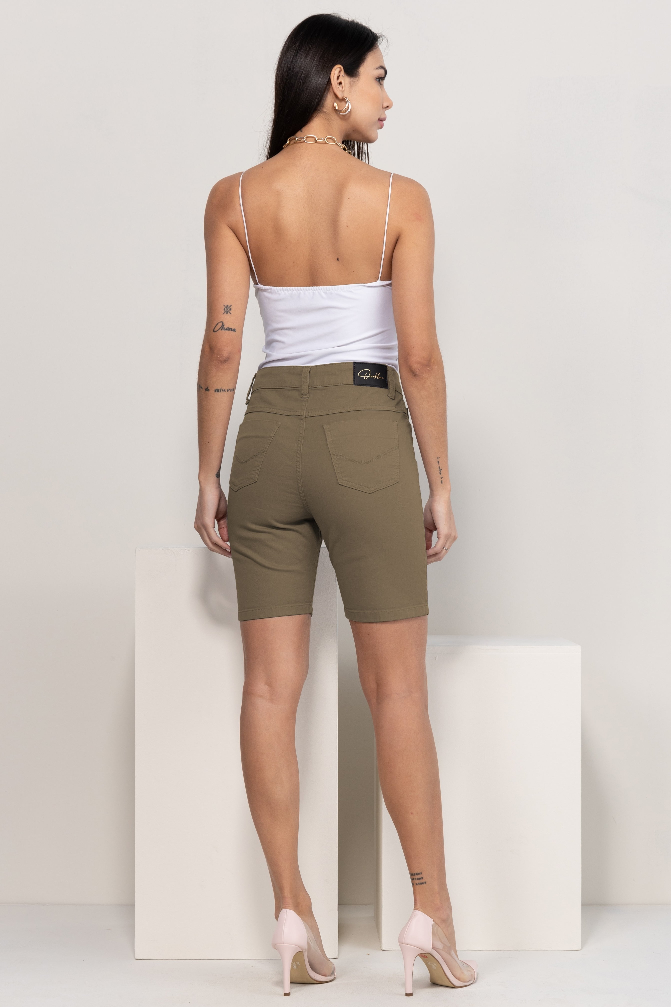 Bermuda de Sarja Caqui F2895 - Oxiblue Jeans