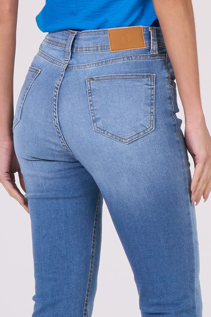 Calça Flare Jeans Azul Médio F24089 - Oxiblue Jeans