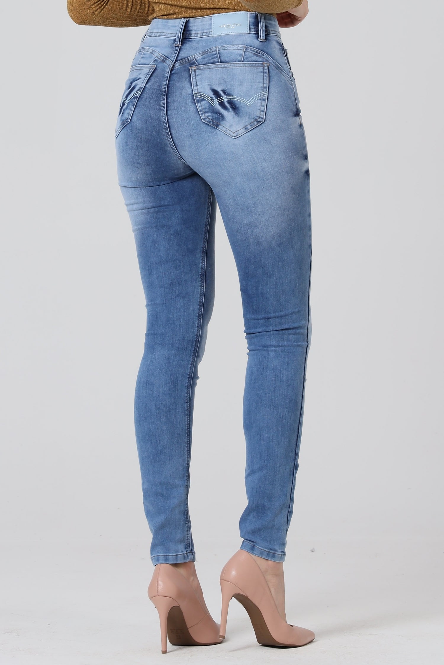 Calça Jeans Feminina Azul Claro Push Up F2855 - Oxiblue Jeans