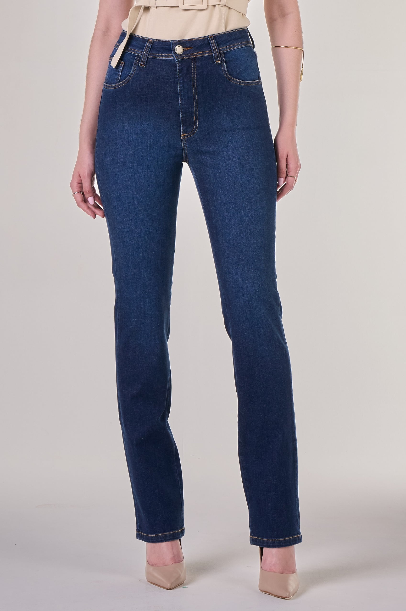 Calça Jeans Reta Feminina F24034 - Oxiblue Jeans