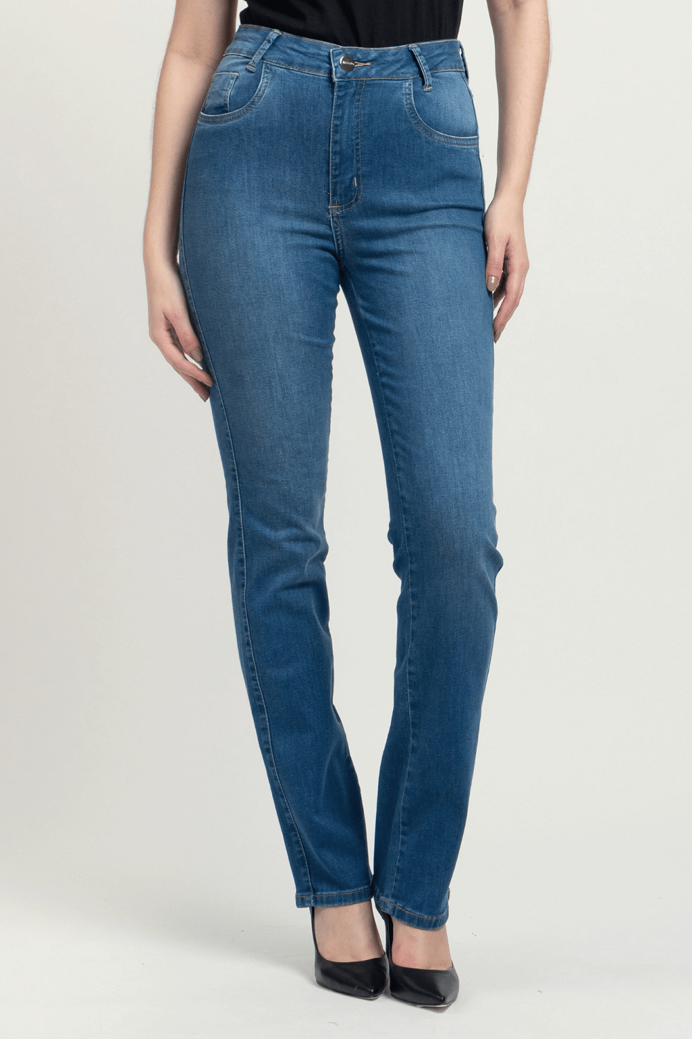 Calça Jeans Reta Feminina F24048 - Oxiblue Jeans