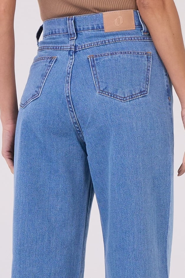 Calça Wide Leg Jeans Azul Claro F24100 - Oxiblue Jeans