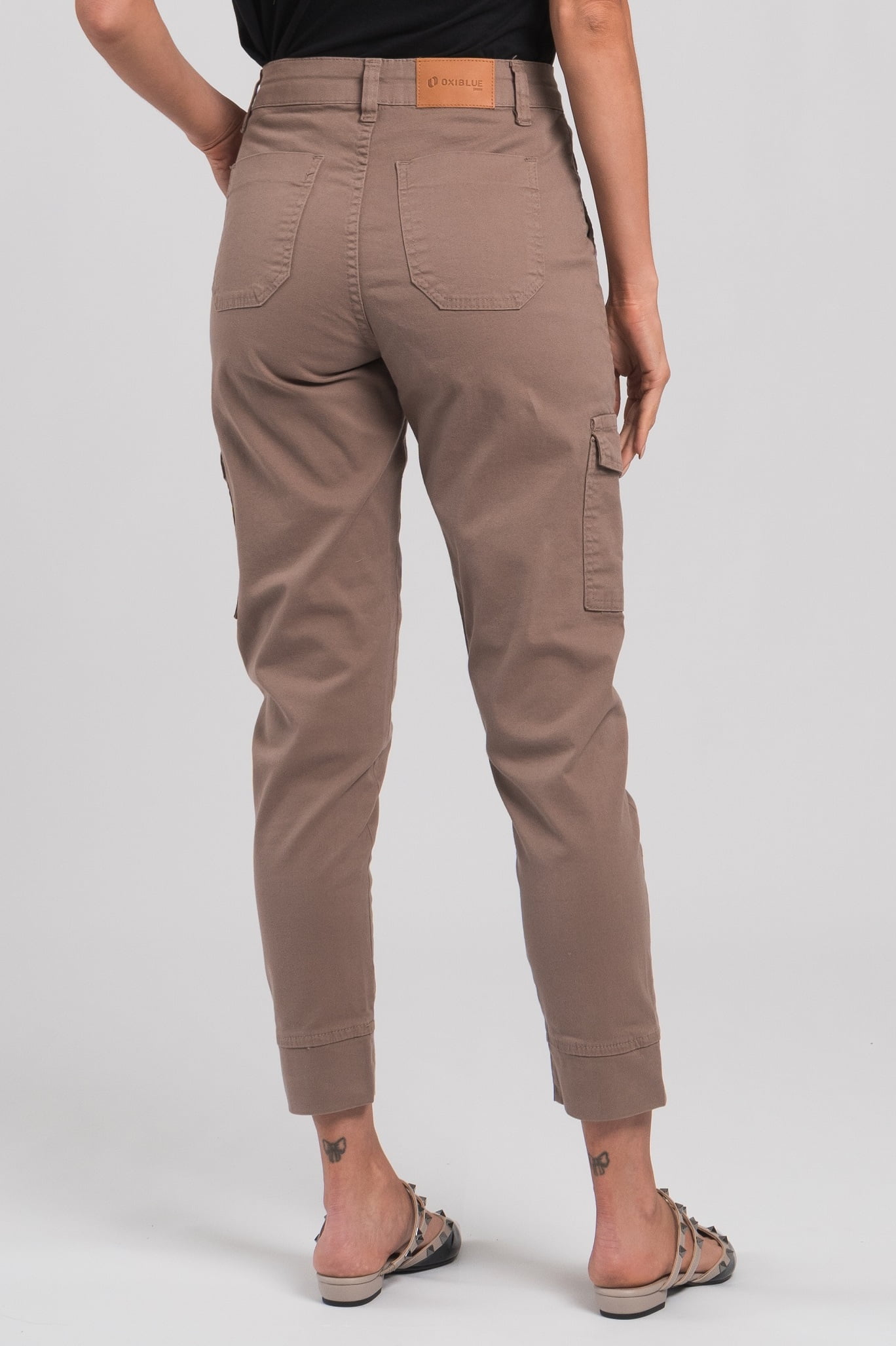 Calça Cargo Caqui Feminina na Oxiblue Jeans